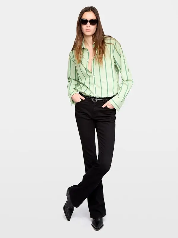 Zadig&Voltaire Morning Striped Cotton Shirt - Anis