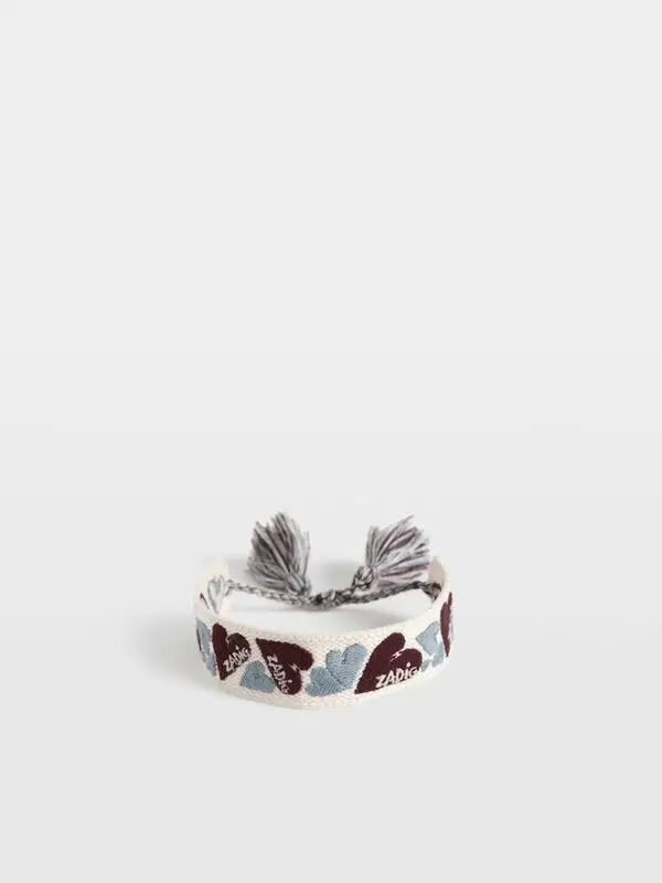 Zadig&Voltaire Woven Heart Bracelet With Tassels - Deep Purple