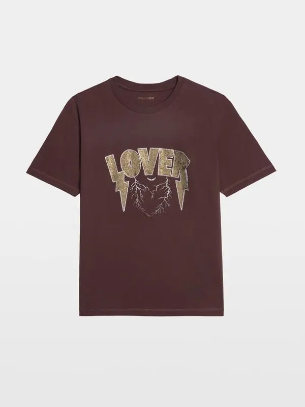 Zadig&Voltaire Edwin Rhinestone Graphic T-shirt - Burgundy