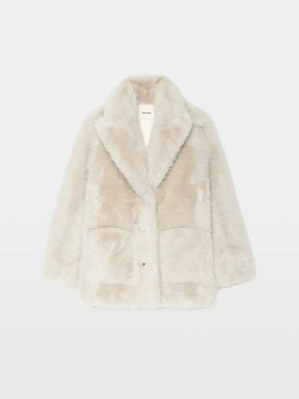 Zadig&Voltaire Fleur Faux Fur Coat - Ecru