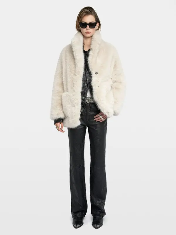 Zadig&Voltaire Fleur Faux Fur Mid-length Coat