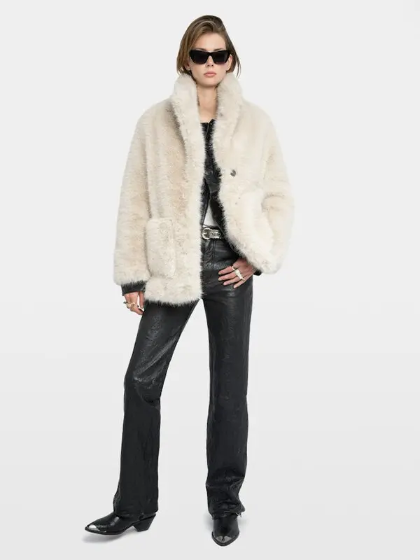 Zadig&Voltaire Fleur Faux Fur Mid-length Coat