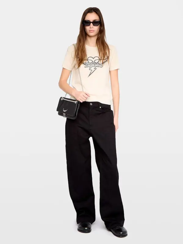 Zadig&Voltaire Idal Cashmere Sweater With Rhinestones - Eggshell