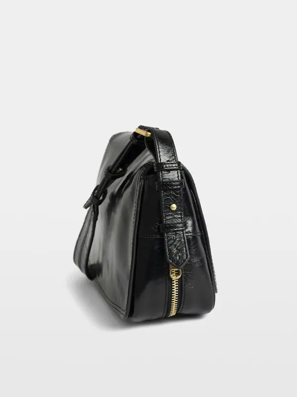 Zadig&Voltaire Le Zouzou Vintage Patent Leather Bag - Black
