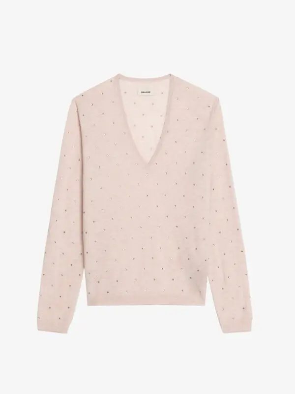 Zadig&Voltaire Rivy Embellished Cashmere Sweater - Pearly