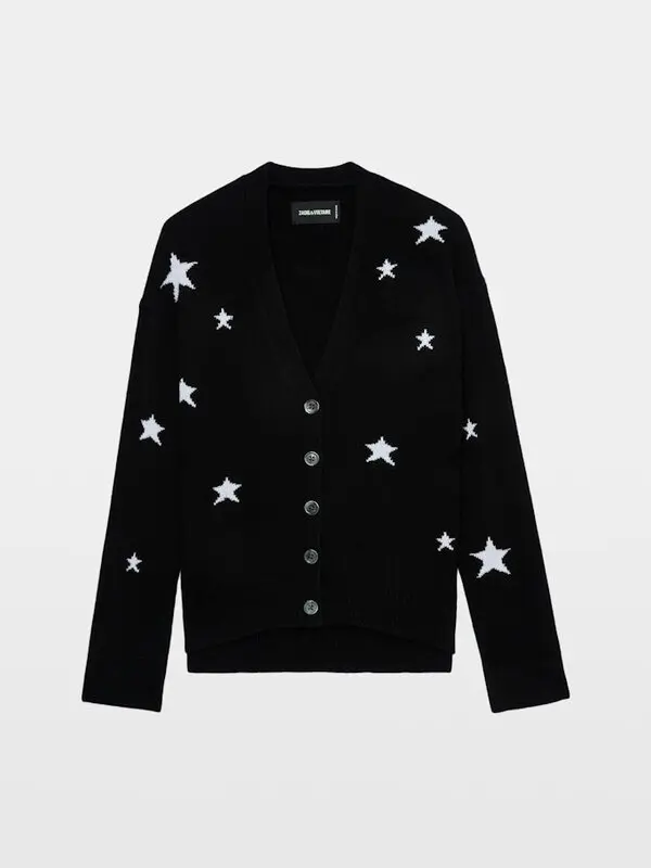 Zadig&Voltaire Mirka Stars Cashmere Cardigan - Black