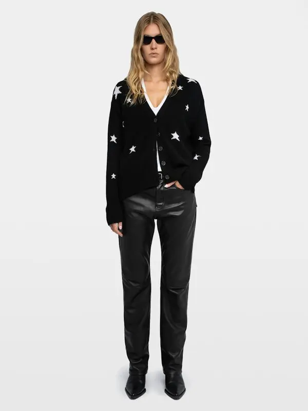 Zadig&Voltaire Mirka Stars Cashmere Cardigan - Black