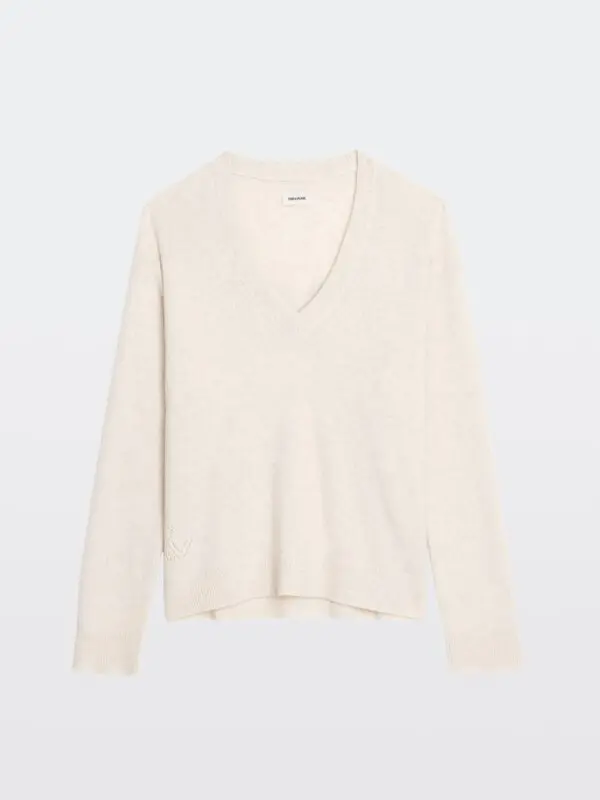 Zadig&Voltaire Mikyz Embellished Cashmere Sweater - Eggshell