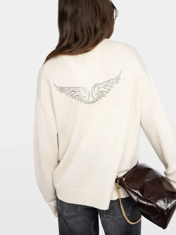 Zadig&Voltaire Mikyz Embellished Cashmere Sweater - Eggshell