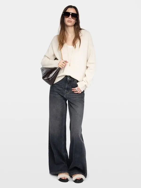 Zadig&Voltaire Mikyz Embellished Cashmere Sweater - Eggshell