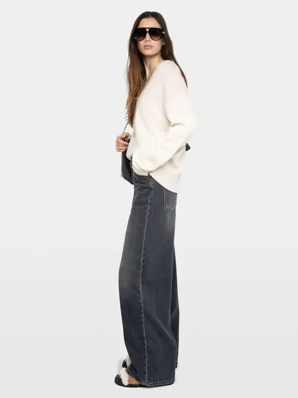 Zadig&Voltaire Mikyz Embellished Cashmere Sweater - Eggshell
