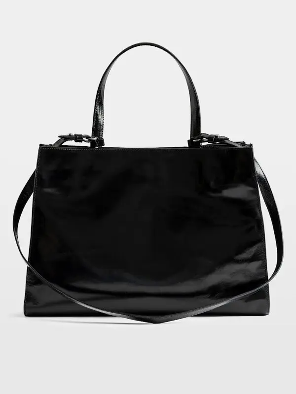 Zadig&Voltaire Vintage Patent Leather Bag With Magnetic Closure - Black