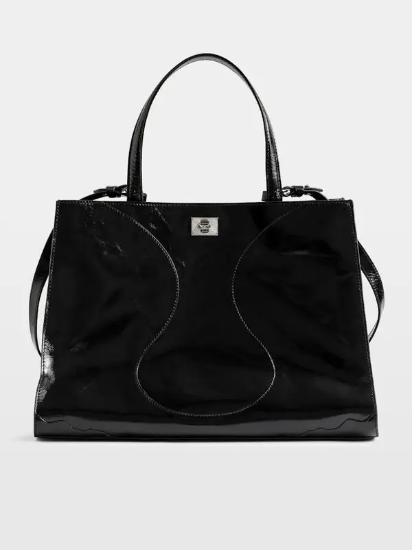 Zadig&Voltaire Vintage Patent Leather Bag With Magnetic Closure - Black