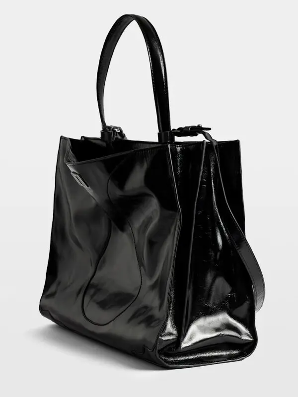 Zadig&Voltaire Vintage Patent Leather Bag With Magnetic Closure - Black