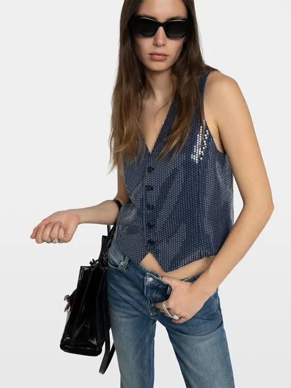 Zadig&Voltaire Emaux Sequin Vest
