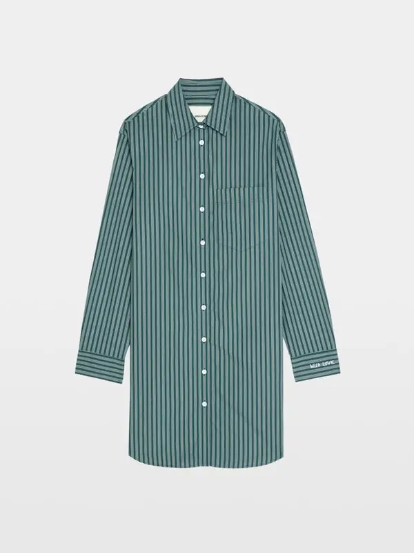 Zadig&Voltaire Rorning Striped Shirt Dress - Emerald