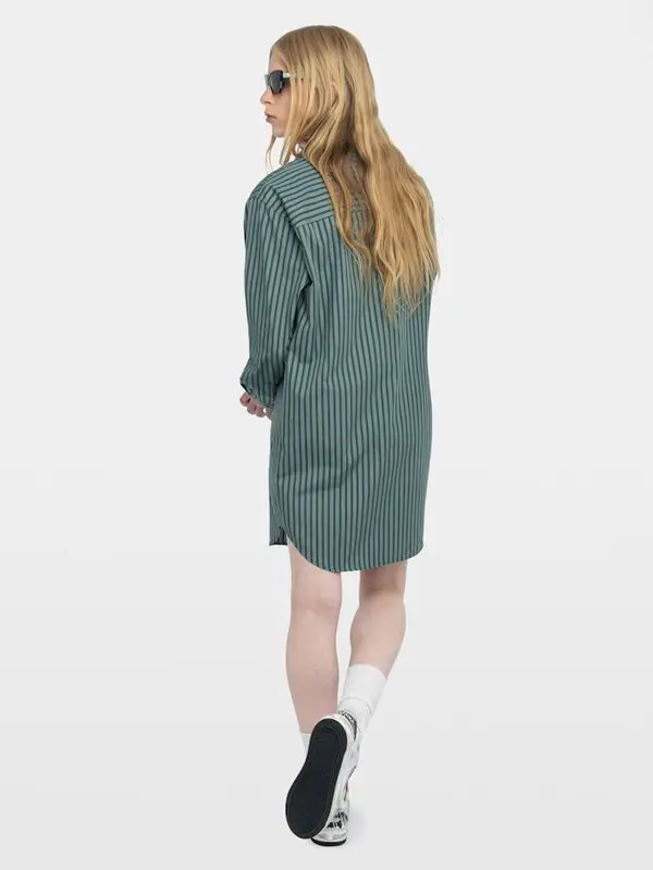 Zadig&Voltaire Rorning Striped Shirt Dress - Emerald