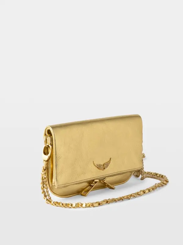 Zadig&Voltaire Rock Mini Vintage Metal Clutch - Gold