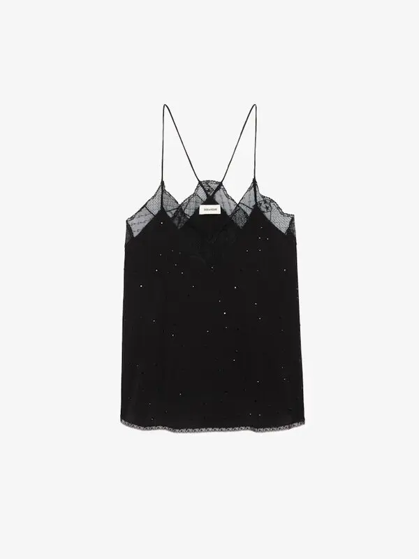 Zadig&Voltaire Christy Diamanté Silk Camisole - Black