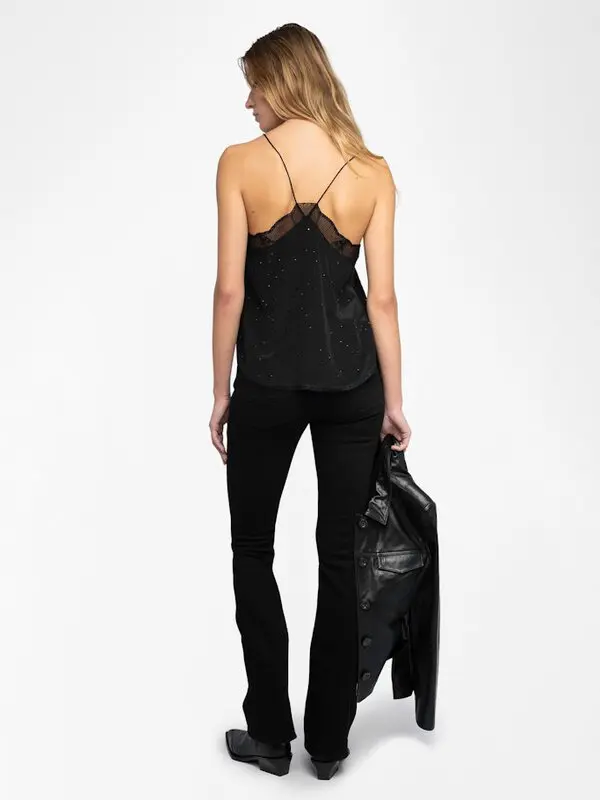 Zadig&Voltaire Christy Diamanté Silk Camisole - Black