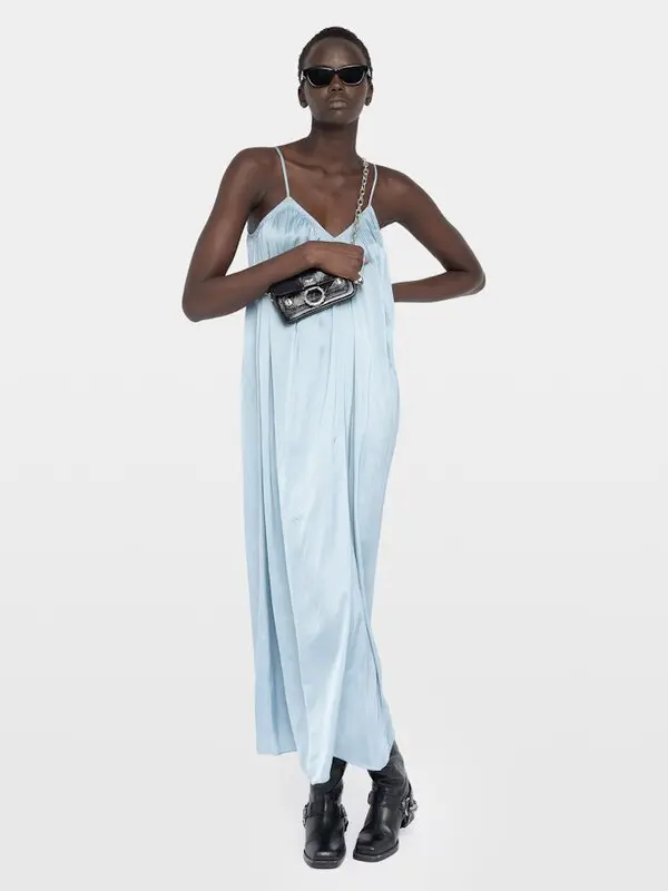 Zadig&Voltaire Ristym Satin Long Dress - Sky