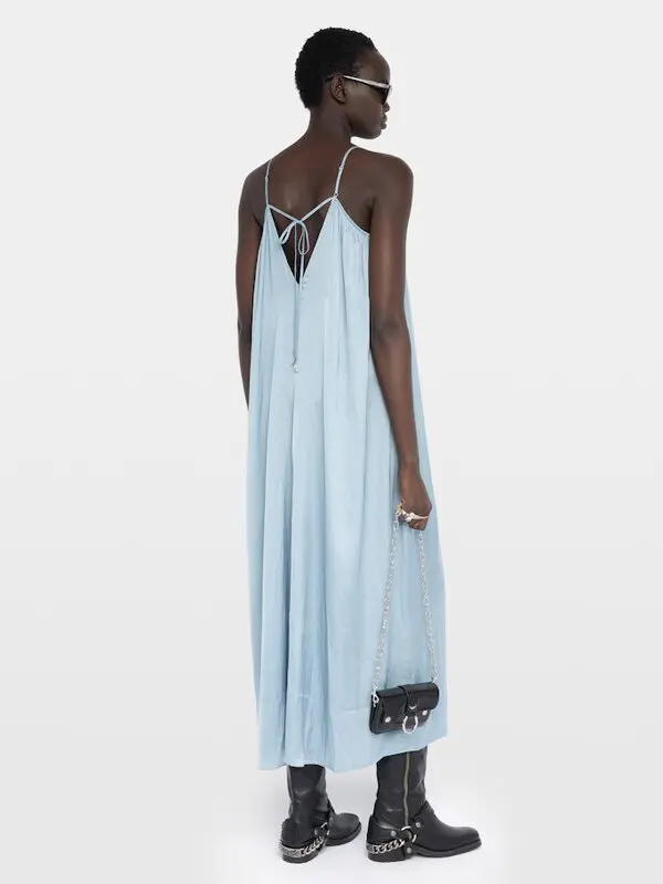 Zadig&Voltaire Ristym Satin Long Dress - Sky