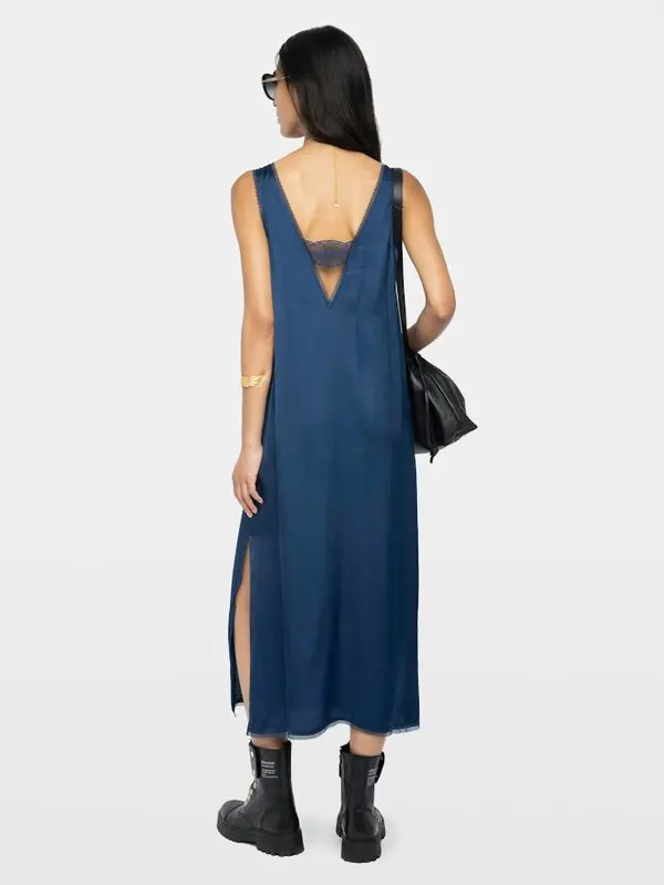 Zadig&Voltaire Renzo Satin Slip Dress - Blueberry