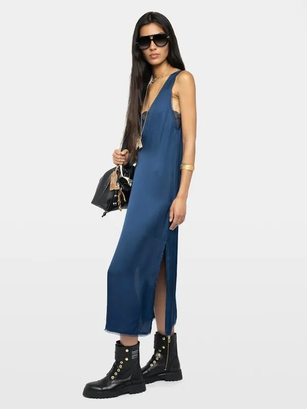 Zadig&Voltaire Renzo Satin Slip Dress - Blueberry