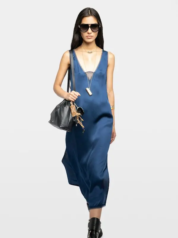 Zadig&Voltaire Renzo Satin Slip Dress - Blueberry