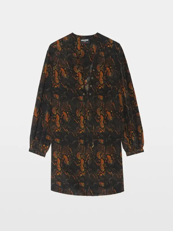 Zadig&Voltaire Ramela Snake Print Silk Mini Dress