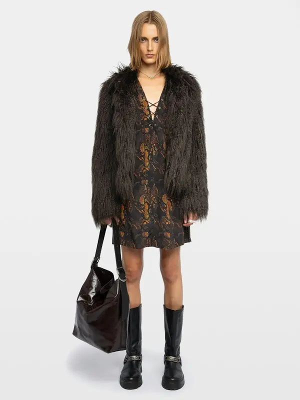 Zadig&Voltaire Ramela Snake Print Silk Mini Dress