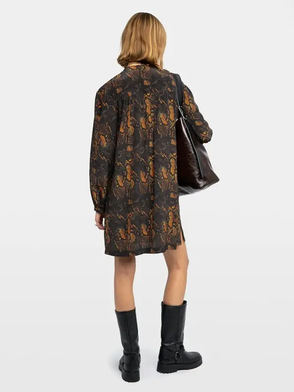 Zadig&Voltaire Ramela Snake Print Silk Mini Dress