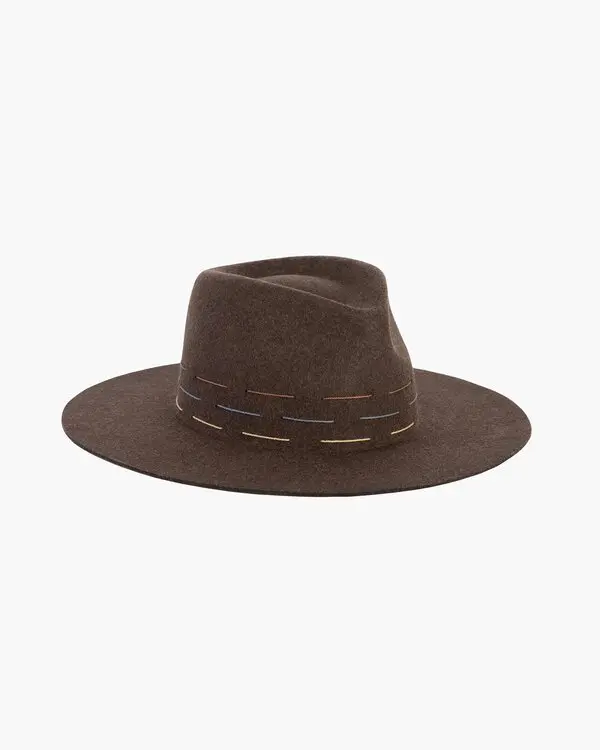 Eric Javits Wool Felt Rocker Hat - Brown Mix