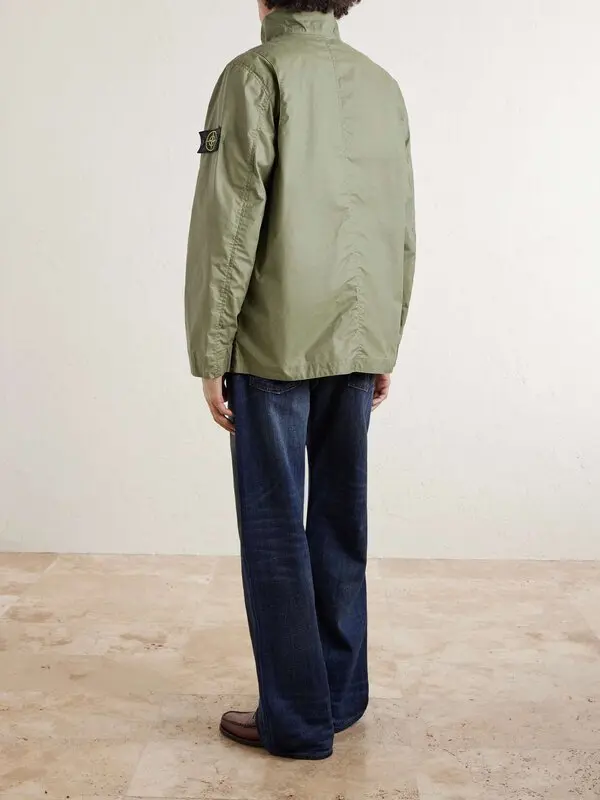 Stone Island Logo-appliquéd Waxed-canvas Field Jacket