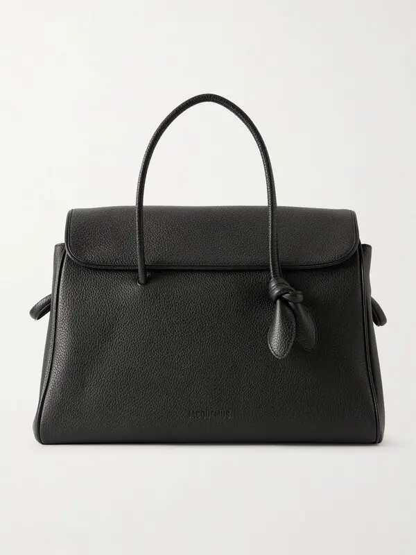 Thom Browne Le Petit Vanity Leather Top Handle Bag - Black