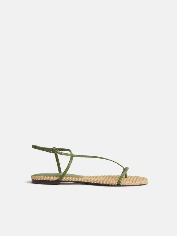 REFORMATION Pina Flat Sandal - Green
