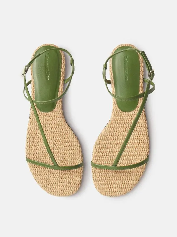 REFORMATION Pina Flat Sandal - Green