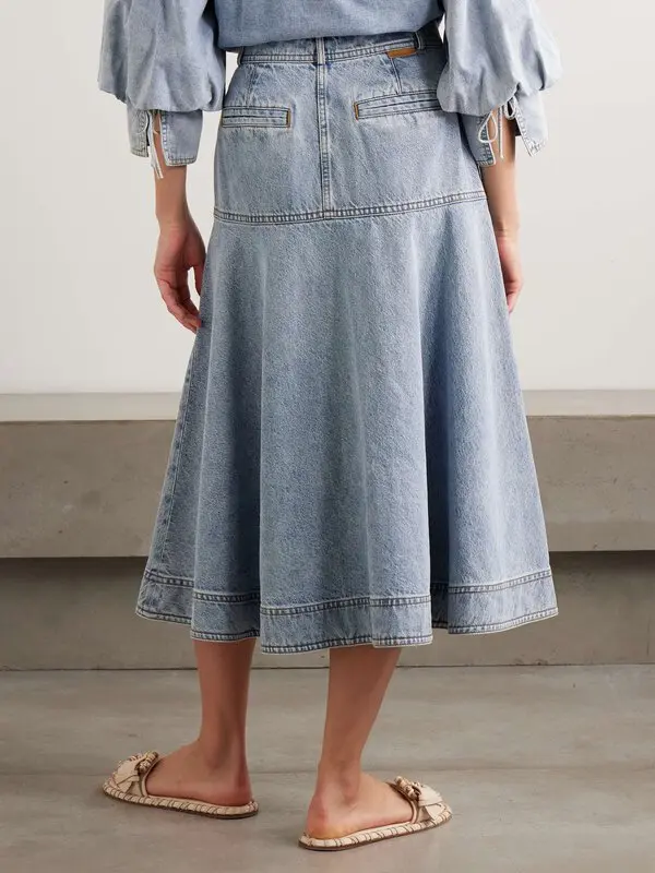 Zimmermann Denim Midi Skirt