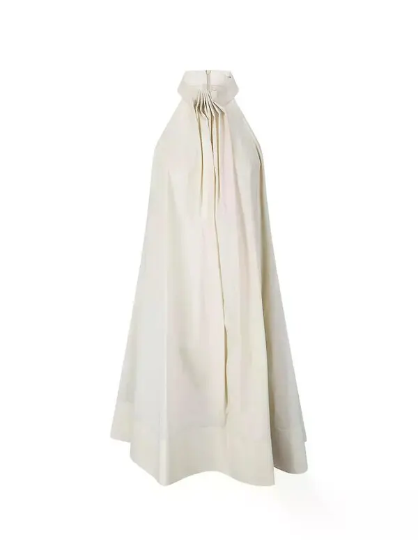 M.S.M. Pleated Halterneck Midi Dress