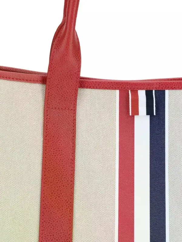 Thom Browne Striped Leather Handles Tote