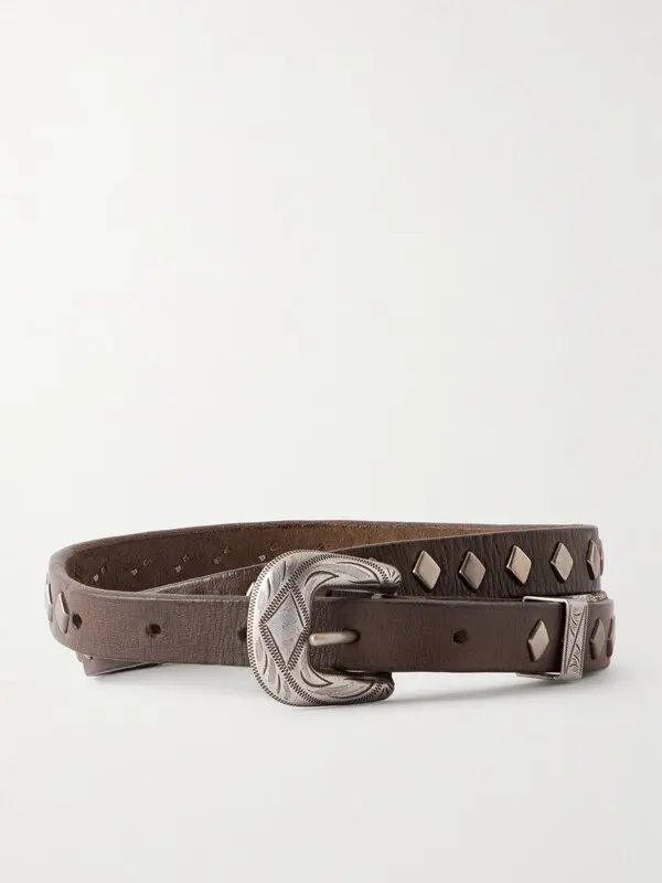 Ralph Lauren Aria Embellished Leather Belt - Brown