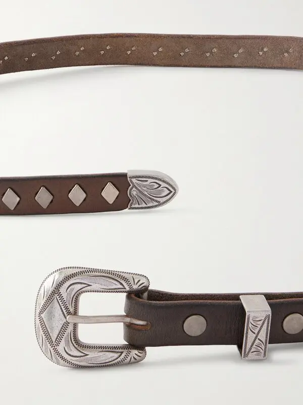 Ralph Lauren Aria Embellished Leather Belt - Brown