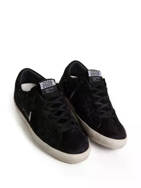 GOLDEN GOOSE Super Star Horsy Upper Crystal Sneakers - Black