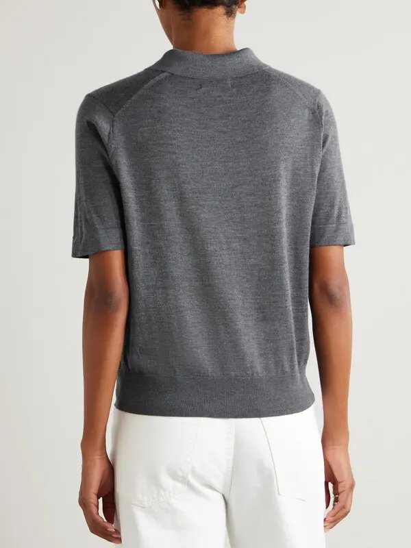 Loulou De Saison Migo Cashmere Polo Shirt - Gray