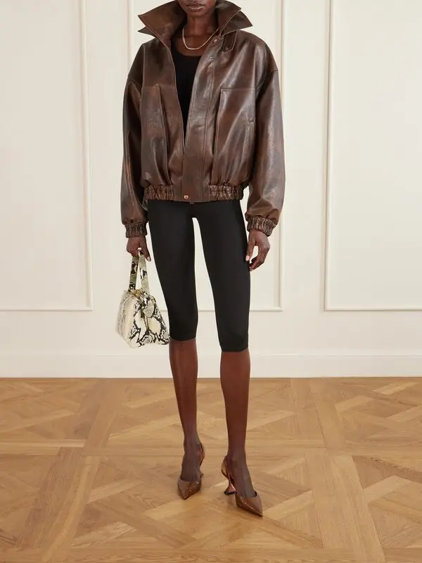 Magda Butrym Oversized Leather Jacket - Metallic
