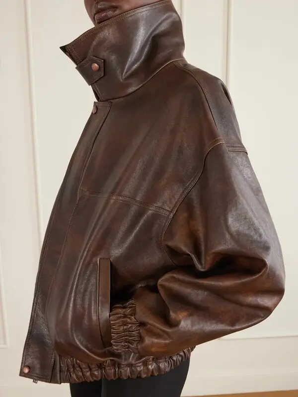 Magda Butrym Oversized Leather Jacket - Metallic