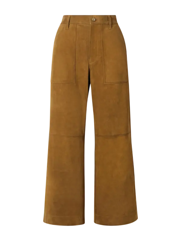 Polo Ralph Lauren Suede Straight-leg Pants - Brown