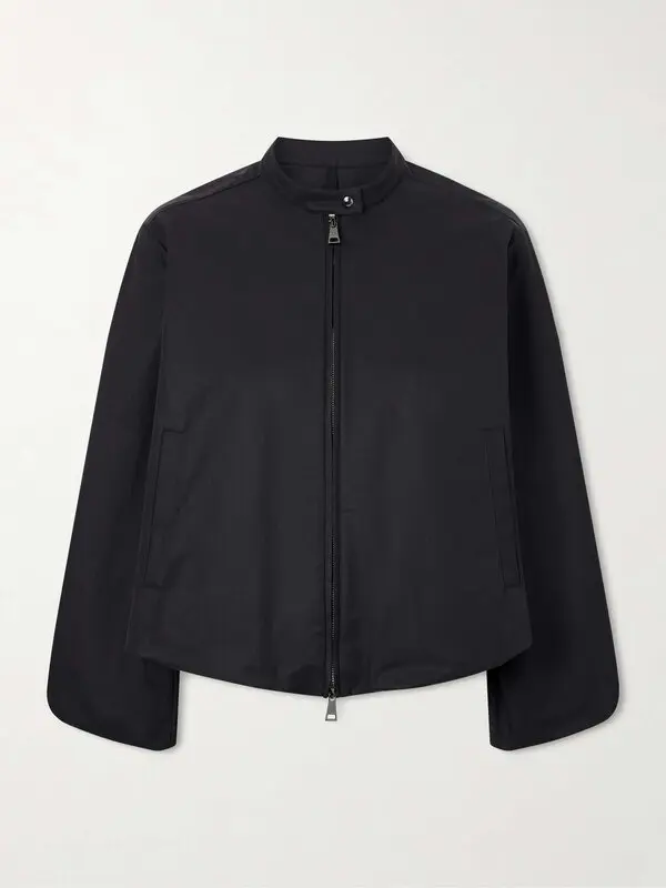 Moncler Gruissan Appliquéd Cotton-blend Bomber Jacket - Black