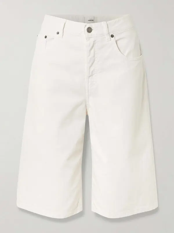 HAIKURE Becky Cotton And Linen-blend Twill Shorts - Off-white