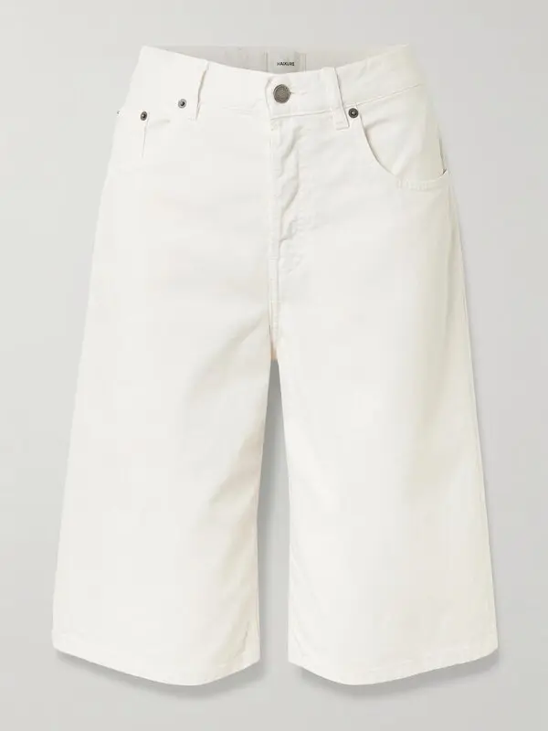 HAIKURE Becky Cotton And Linen-blend Twill Shorts - Off-white